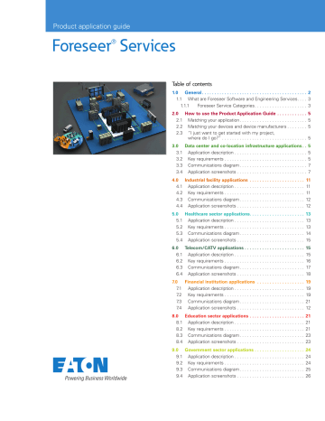 Foreseer Services Product application guide | Manualzz