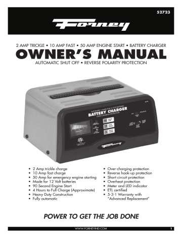Forney 52723 Battery charger Manual | Manualzz