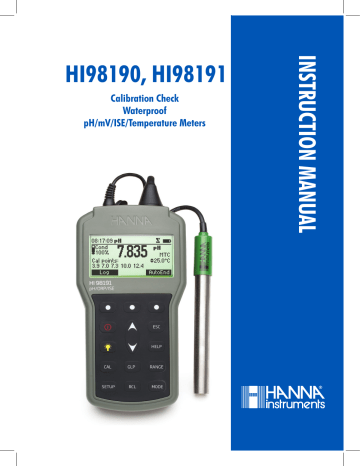 Hanna Instruments HI98190 Instruction manual | Manualzz