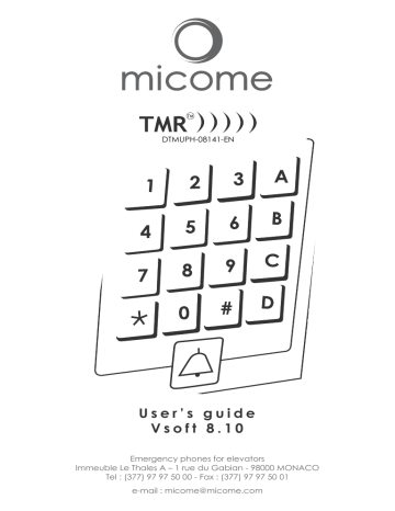 MICOME TMR Vsoft 8.10 Emergency phone User Guide | Manualzz
