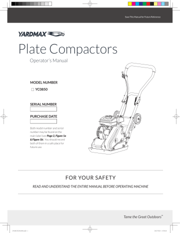 YARDMAX YC0850 1850 lb. Compaction Force Plate Compactor manual | Manualzz