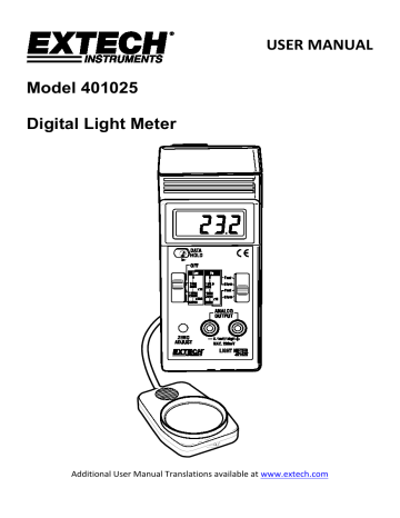 Extech Instruments 401025 User manual | Manualzz