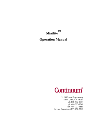 Minilite Operation Manual | Manualzz