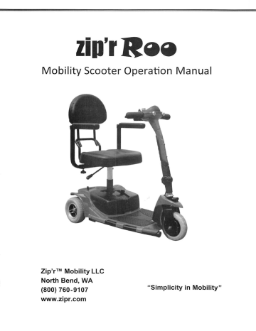 Zip'r Roo Mobility Scooter User Manual | Manualzz