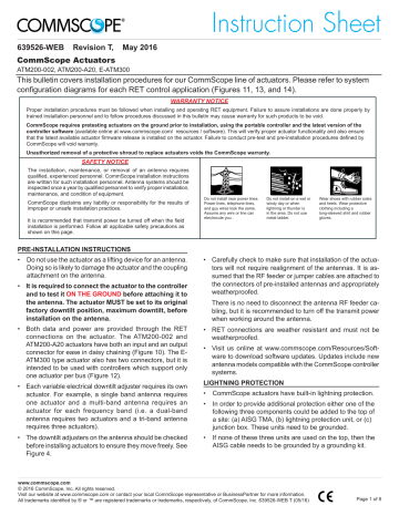 CommScope Actuator Installation Instructions | Manualzz