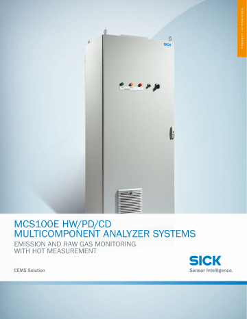 SICK MCS100E HW, PD, CD Multicomponent Analyzer Systems Product ...