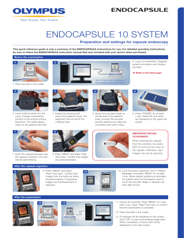 Olympus ENDOCAPSULE 10 User Guide | Manualzz