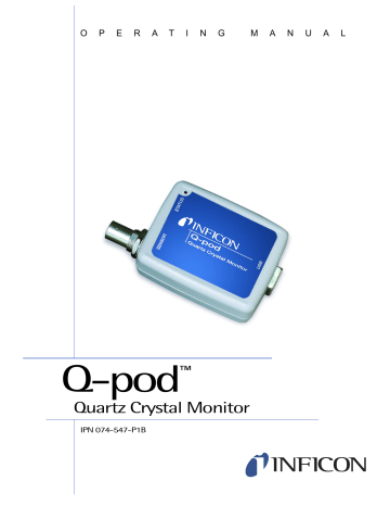 Inficon Q-Pod Quartz Crystal Monitor Operating Manual | Manualzz