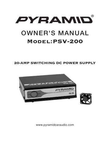 DC power supply PSV-200 Owner's manual | Manualzz
