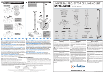 Manhattan projector ceiling mount 424820 install guide | Manualzz