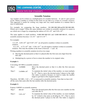 Scientific Notation Instruction Manual | Manualzz