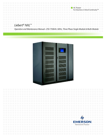 Liebert NXL 250-750kVA Operation and Maintenance Manual | Manualzz