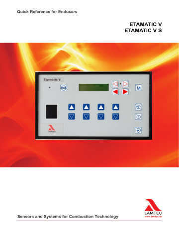 LAMTEC ETAMATIC V and ETAMATIC V S Quick Reference | Manualzz