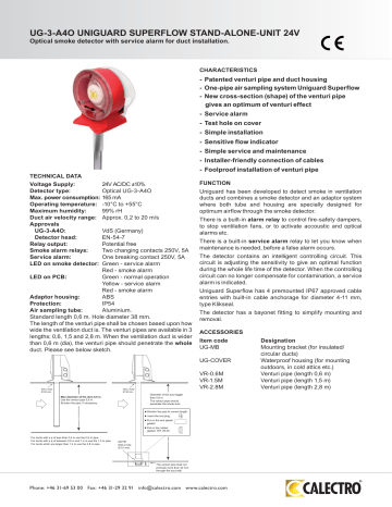 CALECTRO UG-3-A4O UNIGUARD SUPERFLOW manual | Manualzz
