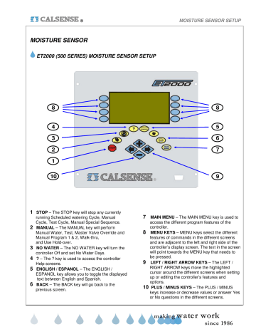 Calsense ET2000 Setup Instructions | Manualzz