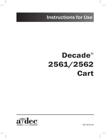 A-dec Decade 2561/2562 Cart Instructions for Use | Manualzz