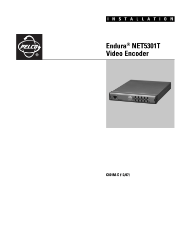 Pelco NET5301T Video Encoder Installation Manual | Manualzz
