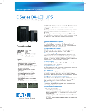 Eaton E Series DX-LCD UPS Datasheet | Manualzz