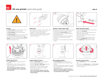 HG one grinder quick start guide | Manualzz