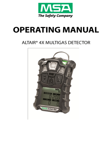 MSA ALTAIR 4X Operating Manual | Manualzz