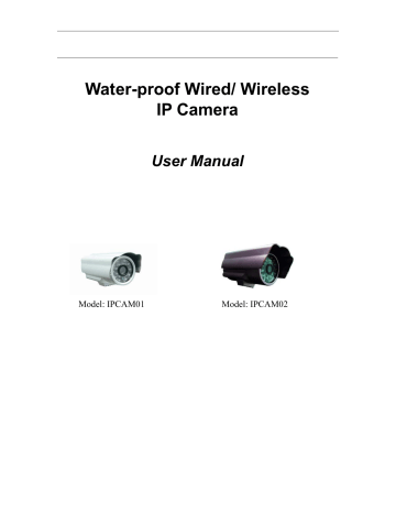 IP Camera IPCAM01, IPCAM02 User Manual | Manualzz