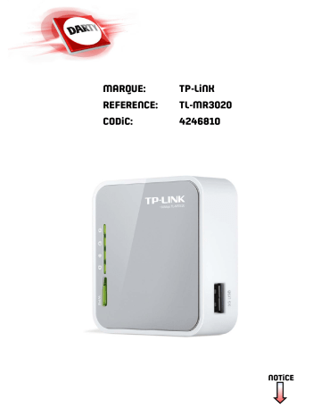 TP-LINK TL-MR3020 User Manual | Manualzz
