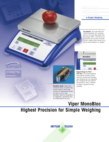 Mettler Toledo Viper MB PM/SM - Series Datasheet | Manualzz