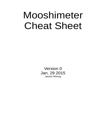 Mooshimeter Cheat Sheet | Manualzz