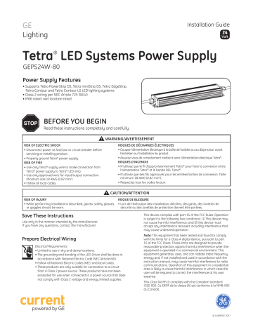 GE Tetra GEPS24W-80 Installation Guide | Manualzz