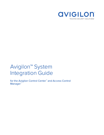 Avigilon Control Center, Access Control Integration Guide | Manualzz