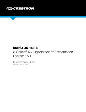 Crestron 3-Series DMPS3-4K-150-C Supplemental Guide | Manualzz