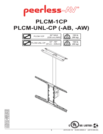 PEERLESS-AV PLCM-1CP Installation instructions | Manualzz