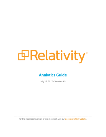 Relativity Analytics Guide 9.5 | Manualzz