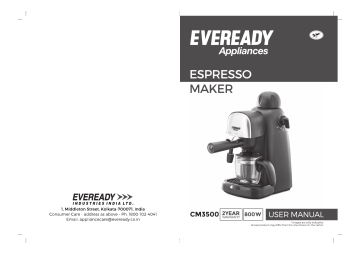 EVEREADY Espresso Maker CM3500 User Manual | Manualzz