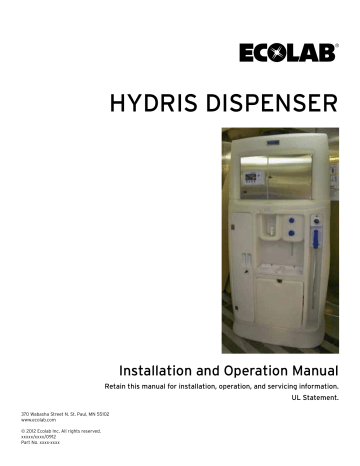 Hydris Dispenser Installation and Operation Manual | Manualzz