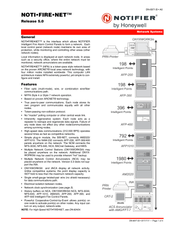 Notifier NOTI-FIRE-NET Data Sheet | Manualzz