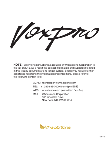 VoxPro 5 User Guide | Manualzz