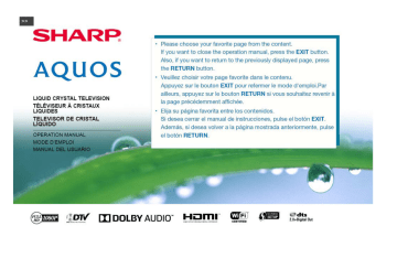 SHARP LCD TV PN-LE901, PN-LE801, PN-LE701, PN-LE601 Operation Manual ...