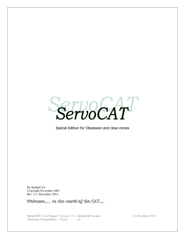 ServoCAT User Manual | Manualzz