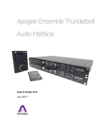 Apogee Ensemble Thunderbolt User’s Guide | Manualzz