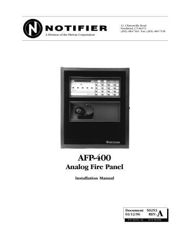 Notifier AFP-400 Installation manual | Manualzz