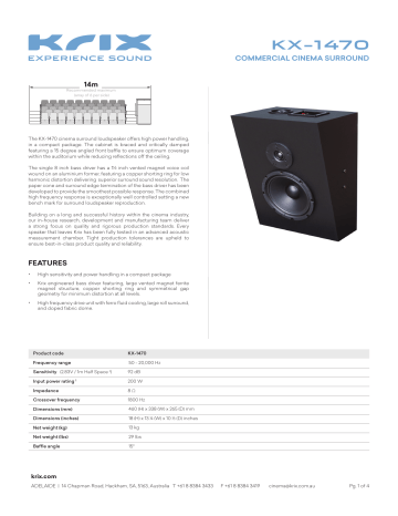 Krix KX-1470 Specifications Sheet | Manualzz