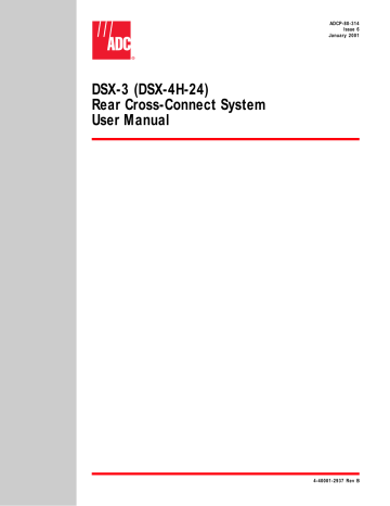 Rear Cross-Connect System DSX-3 DSX-4H-24 User Manual | Manualzz