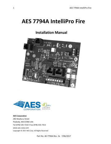 AES IntelliPro 7794A Installation Manual | Manualzz