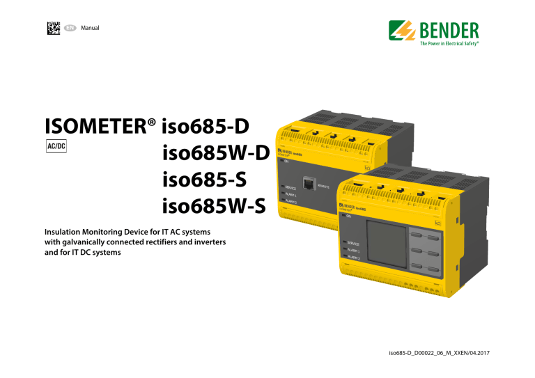 ISOMETER® iso685-D iso685W-D iso685-S iso685W-S | Manualzz