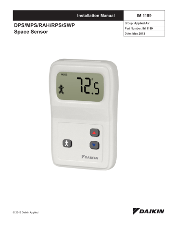 Daikin Space Sensor Installation Manual | Manualzz