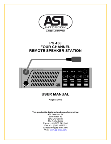 Speaker Station PS 430 User Manual | Manualzz