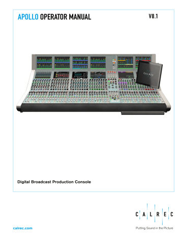 Calrec Apollo Operator's Manual | Manualzz