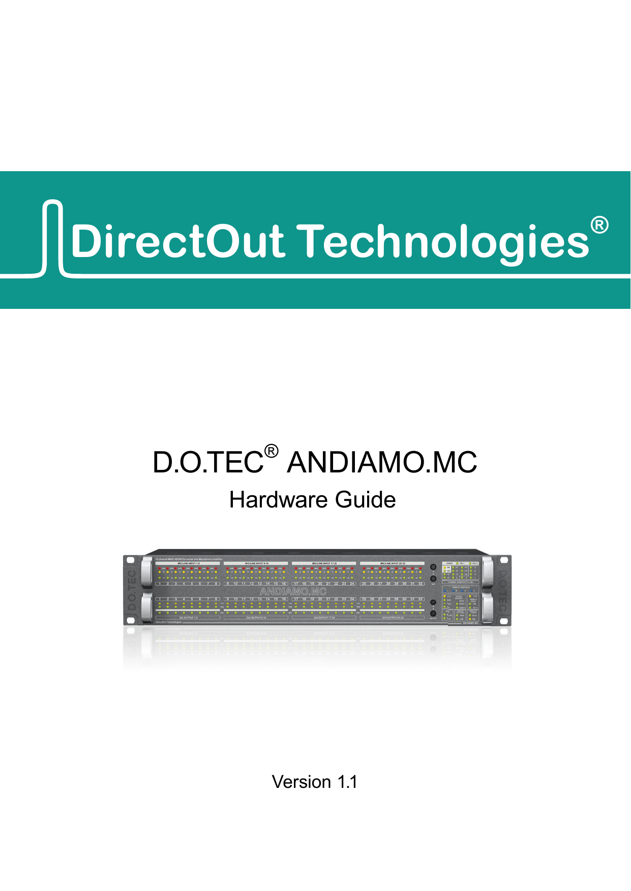 DirectOut Technologies ANDIAMO.MC Hardware manual | Manualzz