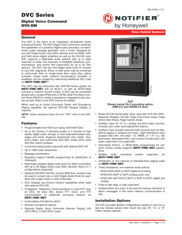 Notifier DVC Series Data Sheet | Manualzz